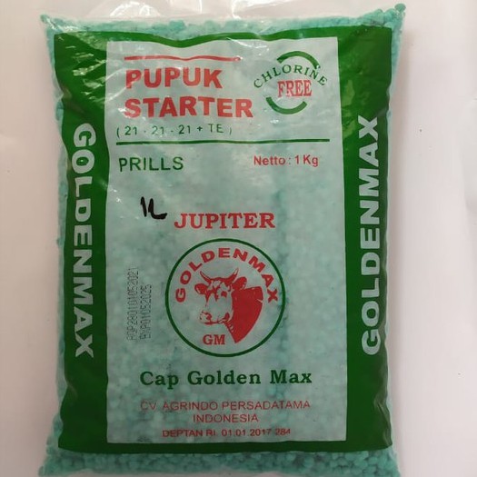 Jual PUPUK NPK STARTER 21-21-21+TE JUPITER CAP KEPALA SAPI GOLDEN MAX ...