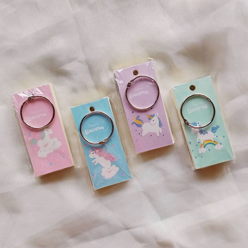 Jual Flashcard Unicorn | mini notebook with ring 100 lembar untuk ...