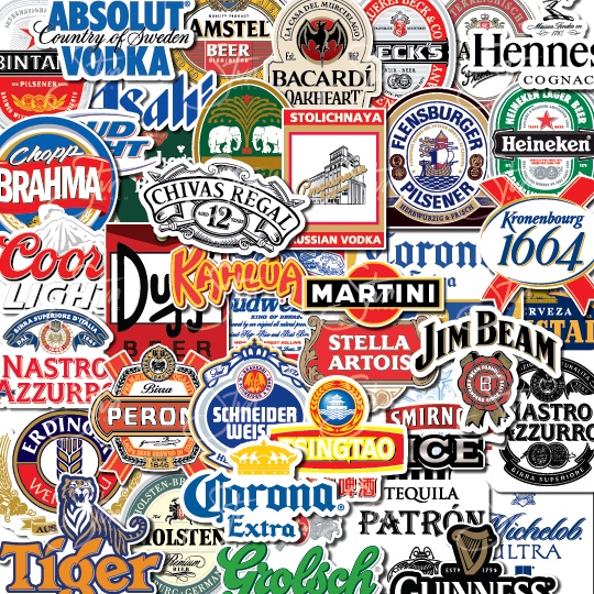 Jual Sticker Pack Beer-Alcohol Brand ( 40 pcs ) | Shopee Indonesia