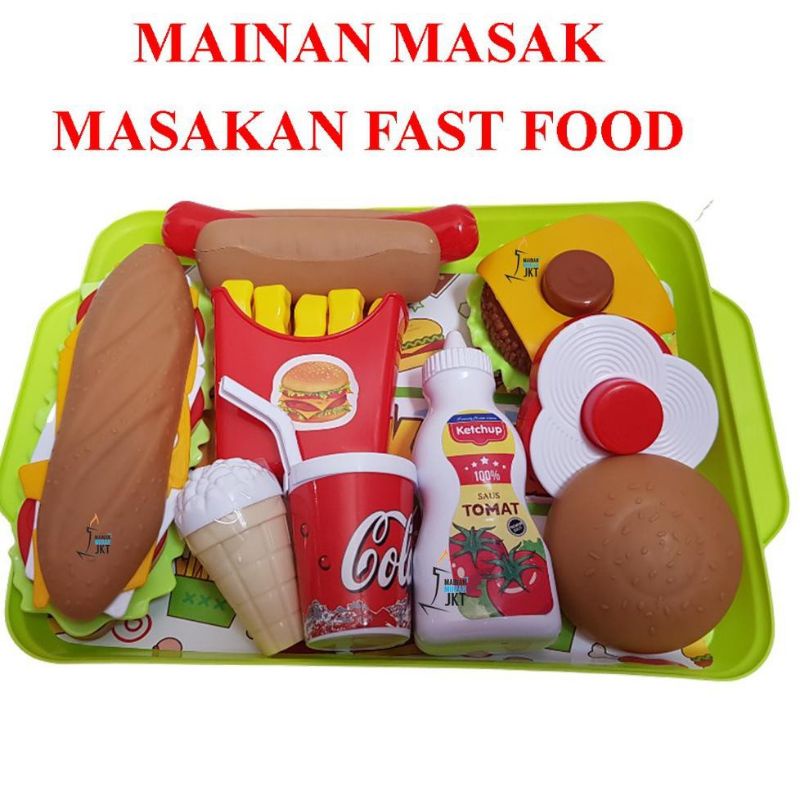 Jual mainan masak masakan fast food sweets shop talam burger sandwich ...