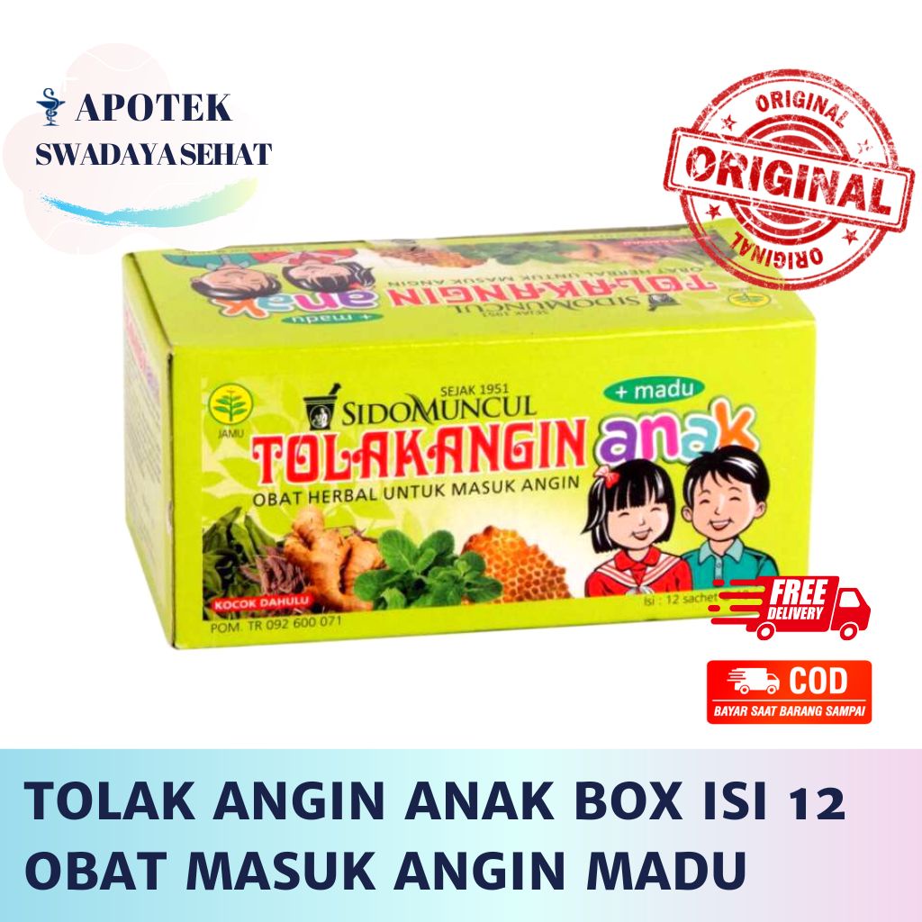 Jual TOLAK ANGIN ANAK BOX Cair Isi 12 Sachet - Obat Masuk Angin Kembung ...