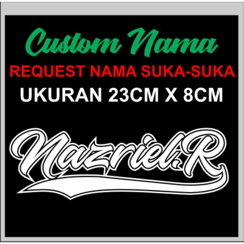 Jual stiker custom nama font latin | Shopee Indonesia