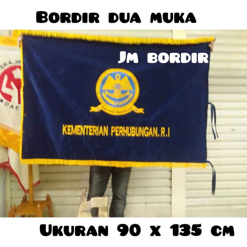 Jual BENDERA PATAKA KEMENHUB || BENDERA BORDIR KEMENTRIAN PERHUBUNGAN R ...