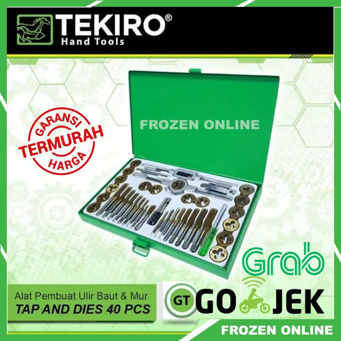 Jual Alat Pembuat Ulir Baut Mur Senai Tap Dies Set 40 Pcs TEKIRO ...
