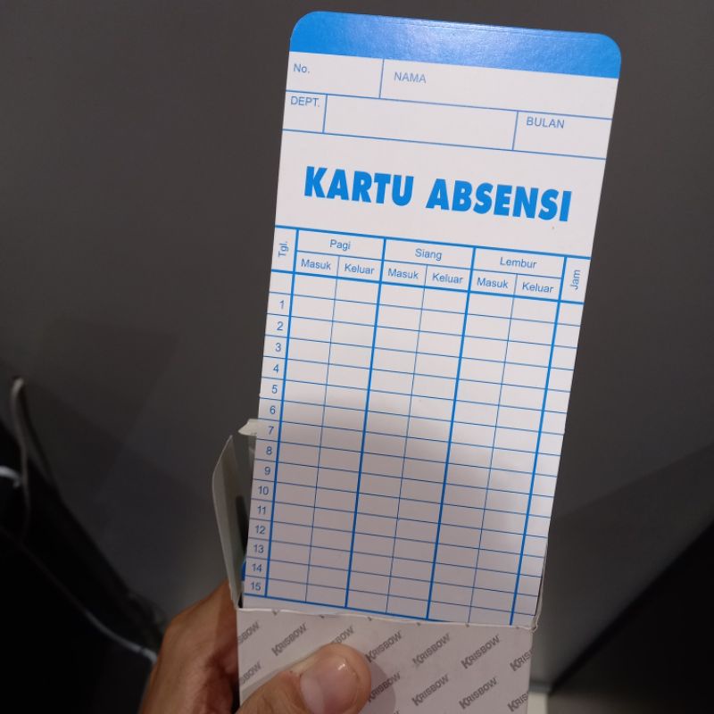 Jual Krisbow set kartu absensi 100pcs kartu absen | Shopee Indonesia