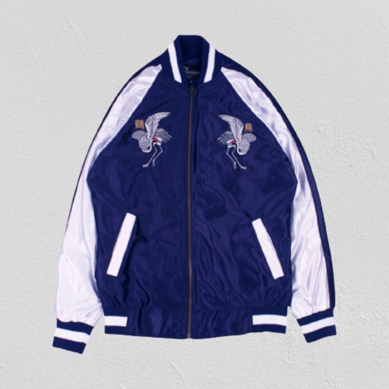Jual Jaket Sukajan Murayama - Tsuru Tori Vol 2 - Biru putih | Shopee ...