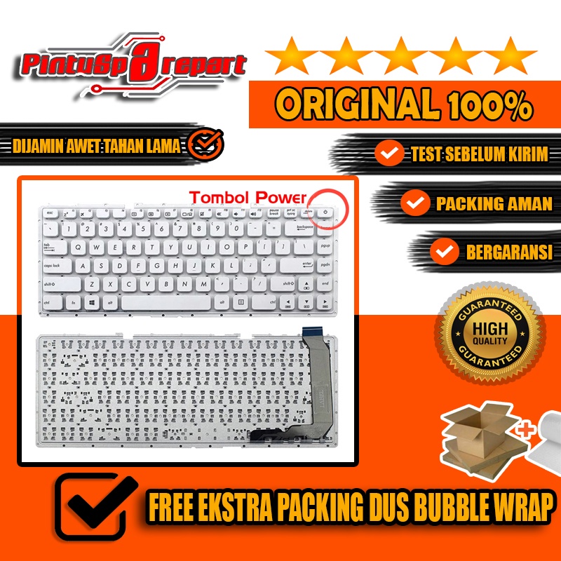 Jual (Genuine Colour White/Putih) New Baru Original Keyboard Asus X441 ...