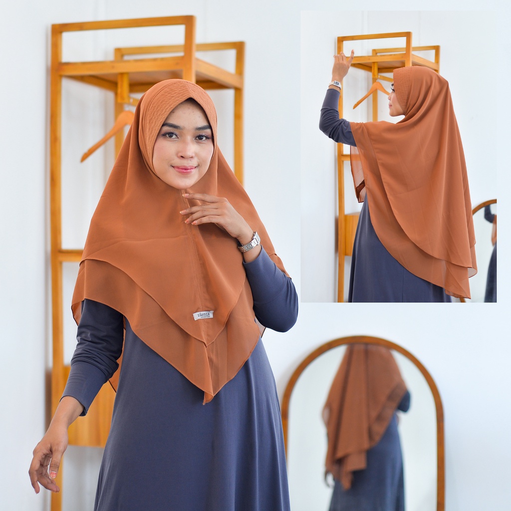 Jual Jilbab 2 layer/ Jilbab 2 Layer Ceruty/ Jilbab 2 Layer Jumbo ...