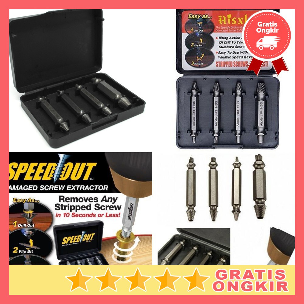 Jual Pembuka Baut Scrub Rusak Screw Extractor Broken Striped Screw ...