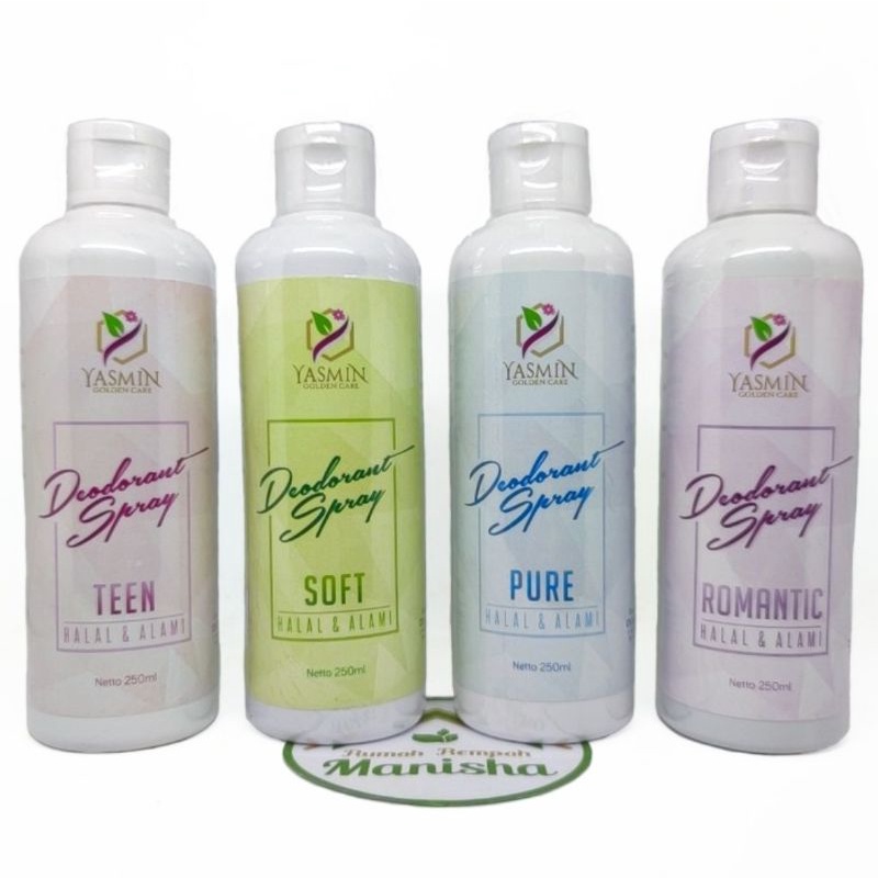 Jual Deodorant Spray Yasmin Refill 250ml BPOM Herbal Halal Non Alkohol ...