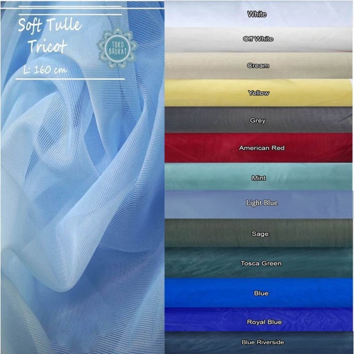 Jual Kain Soft Tulle Tricot (per 0,5 meter) | Shopee Indonesia