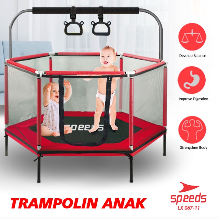 Jual SPEEDS Trampoline Anak Lompat Olahraga Trampolin Mainan Anak Jump Matras Fitness GYM ...