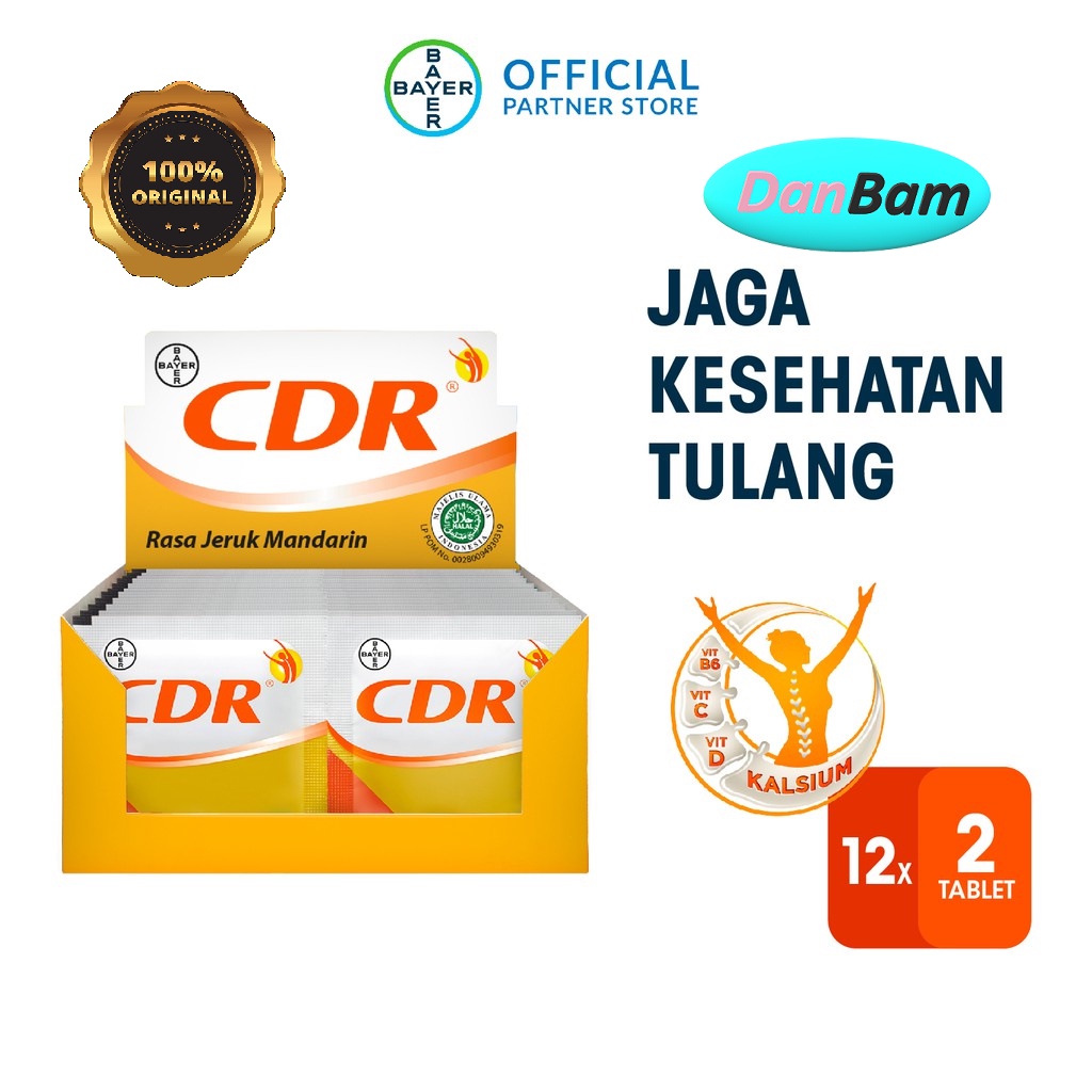 Jual CDR Suplemen Kalsium Rasa Jeruk 24 Sachet 12 strip | Shopee Indonesia