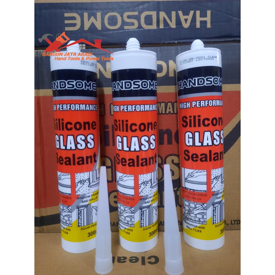 Jual Lem Sealant Botol HANDSOME 300 ml Silicone Sealent Kaca Acetic ...