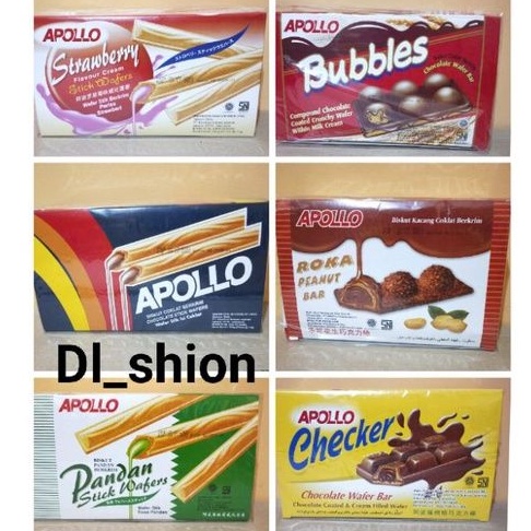 Jual Apollo Wafer Stick Coklat Strawberry Pandan / Apollo Bubbles ...