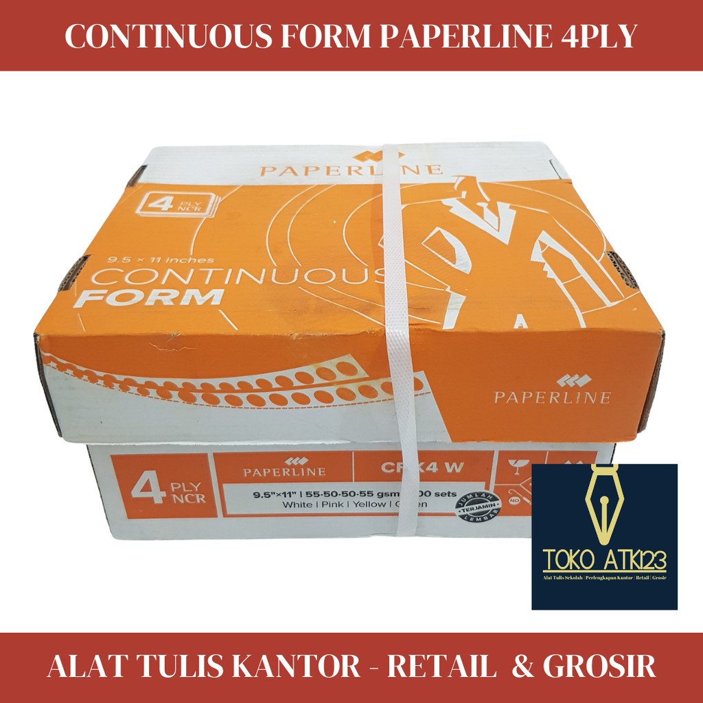 Jual Continuous Form Paperline Uk. 9,5" x 11" Rangkap 4 (4 Ply ...