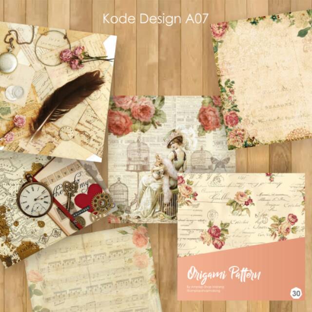 Jual Kertas Craft Lipat Origami Vintage Flower Motif Unik Murah KODE ...