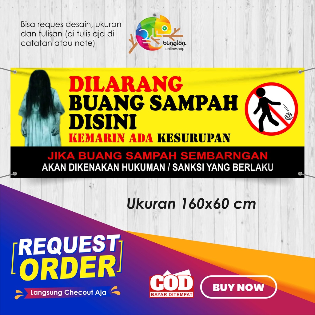 Jual Spanduk Banner Larangan Buang Sampah Sembarangan | Shopee Indonesia