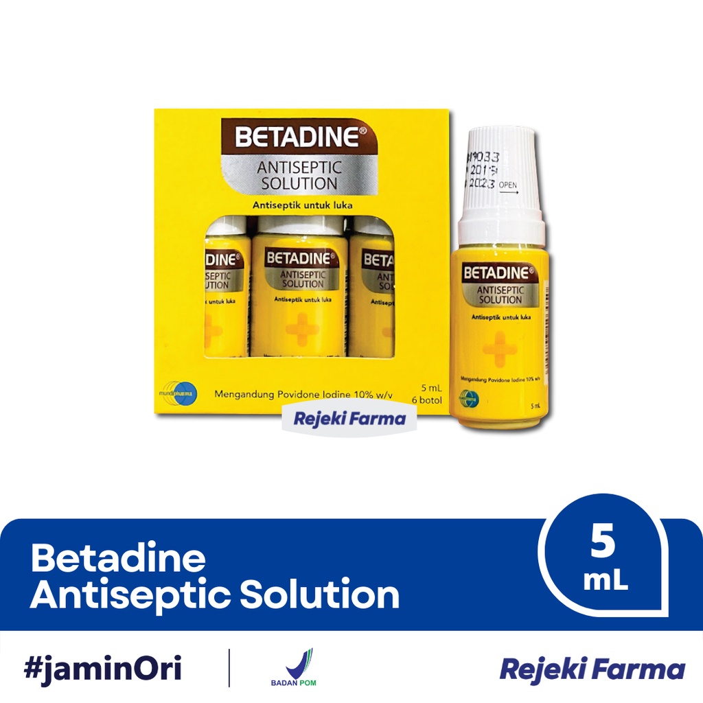 Jual Betadine Antiseptic Solution isi 5 mL - Antiseptik Betadin Kuning ...