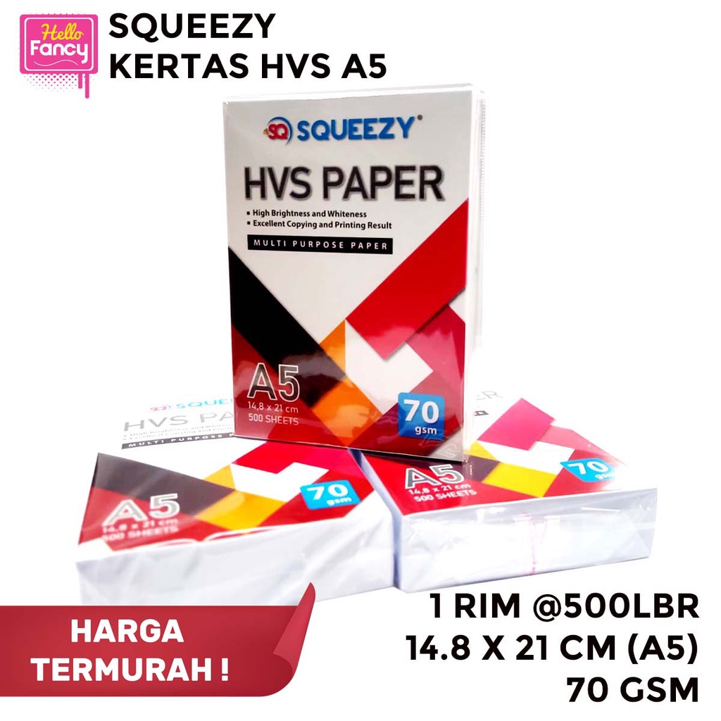Jual Kertas HVS A5 Neuro 70gsm / Hvs Putih Perpack isi sekitar 400 lbr / Kertas HVS A5 Squeezy ...