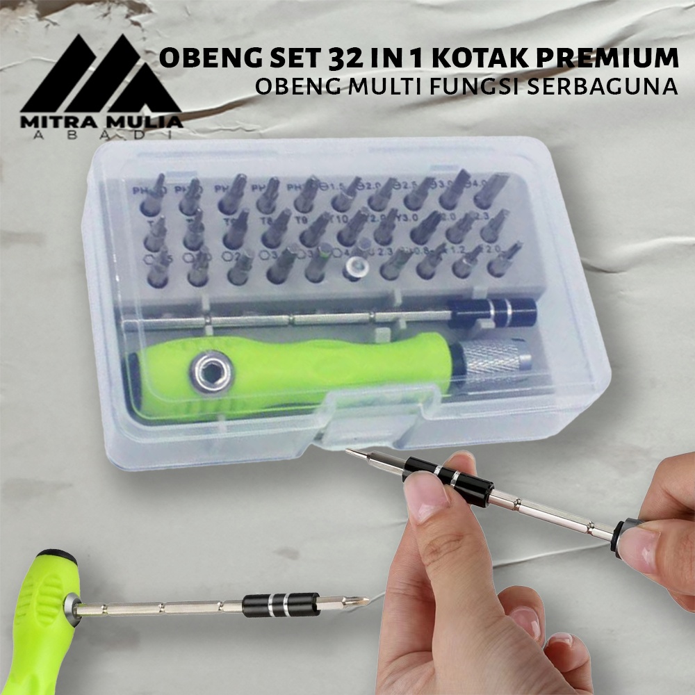Jual Obeng Set 32 in 1 Kotak PREMIUM | Obeng Handphone I Obeng Multifungsi | Shopee Indonesia