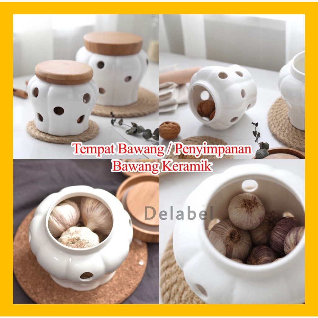 Jual Tempat Bawang /Cabai/Jahe/Kunyit/Lengkuas/ Bumbu Dapur Keramik ...