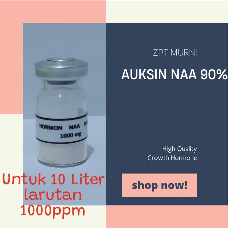 Jual ZPT Auksin NAA Powder 98% murni 1000mg bisa dijadikan 10 liter larutan 1000ppm | Shopee ...