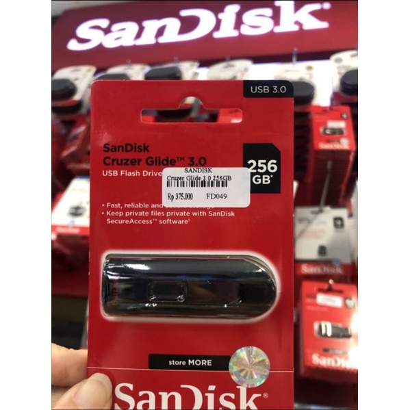 Jual Sandisk Cruzer Glide 256GB CZ60 USB 2.0 Flashdisk USB Drive 256 GB ...