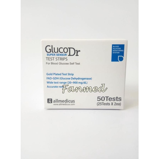Jual Refill Stik Stick Strip Gula Darah GlucoDr Gluco Dr Super Sensor ...