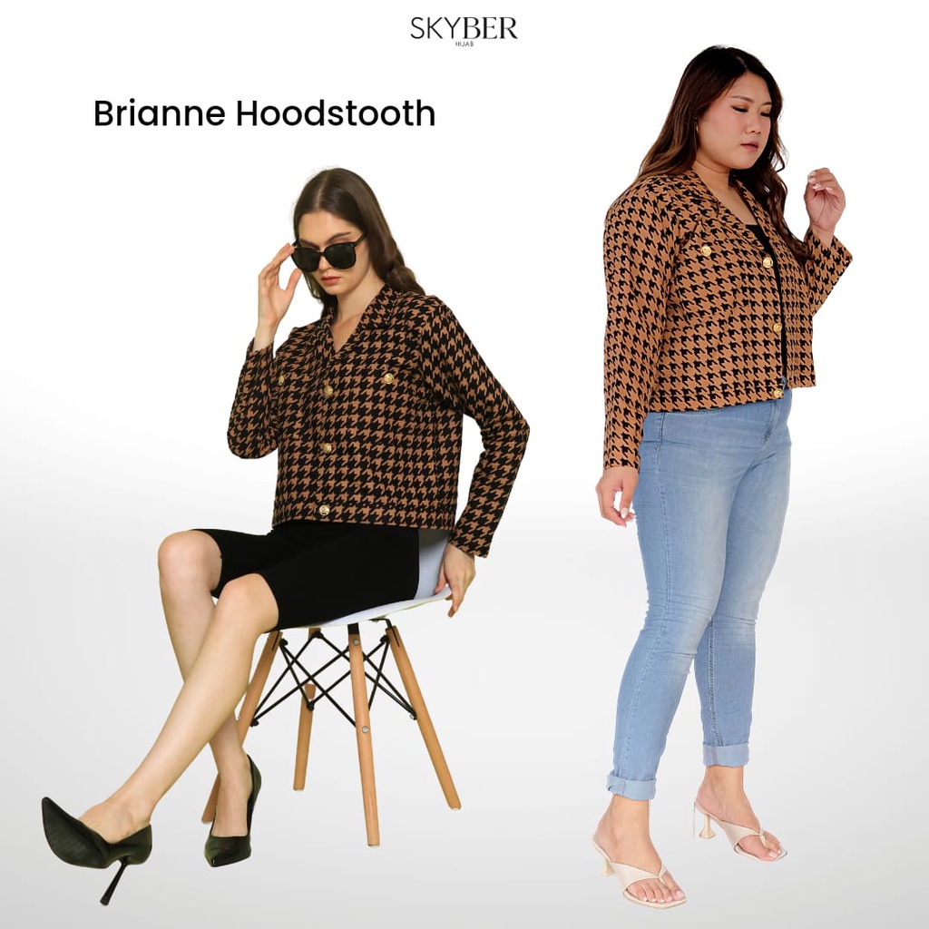 Jual Crop Blazer Brianne Hoodstooth Ada Ukuran SUPER JUMBO Premium ...