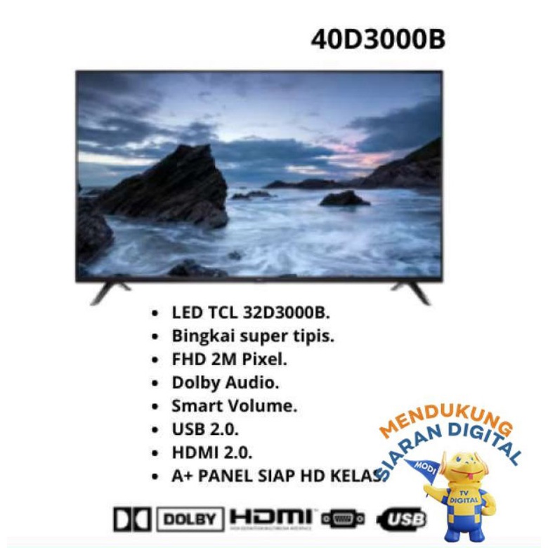 Jual LED TCL 40 INCH 40D3000B DIGITAL TV | Shopee Indonesia