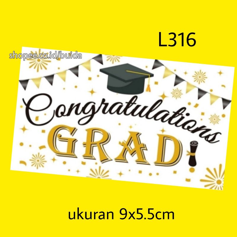 Jual stiker sticker label Happy Graduation Selamat Kelulusan Wisuda ...
