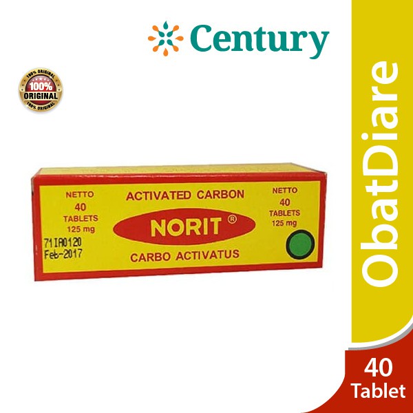 Jual Norit Cap Elang tube isi 40 tablet / Diare / Keracunan Makanan ...
