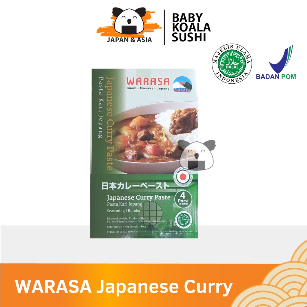 Jual WARASA Japanese Curry Kare jepang 80 g Halal │ Bumbu Nasi Kari ...