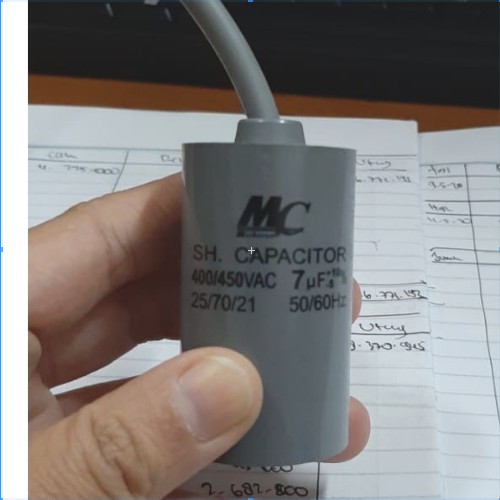 Jual Kapasitor (Capacitor)Pompa 7uf 450VAC MC | Shopee Indonesia