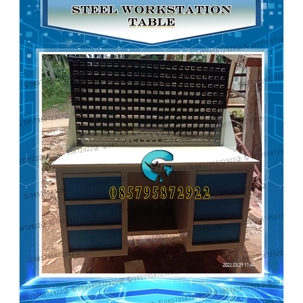 Jual Meja Kerja Besi Workshop Bengkel Steel Workstation Bench work Eco ...