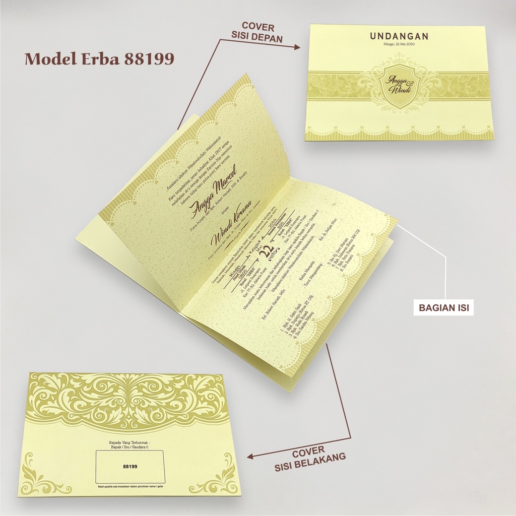 Jual Undangan Era Baru Elegan dan Mewah (Erba 88199)\Ukiran Emboss\Buat ...