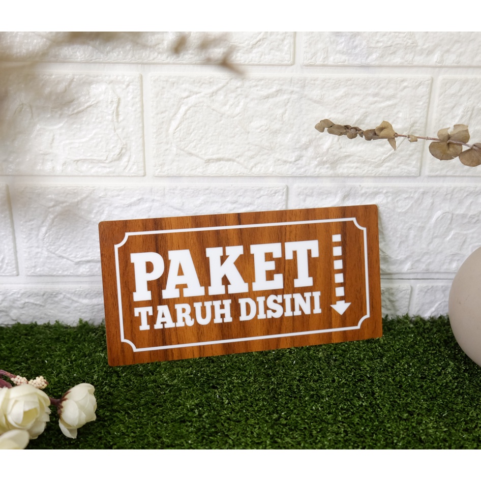 Jual Sign Board Akrilik Paket Taruh Disini Label Tempel Akrilik ...