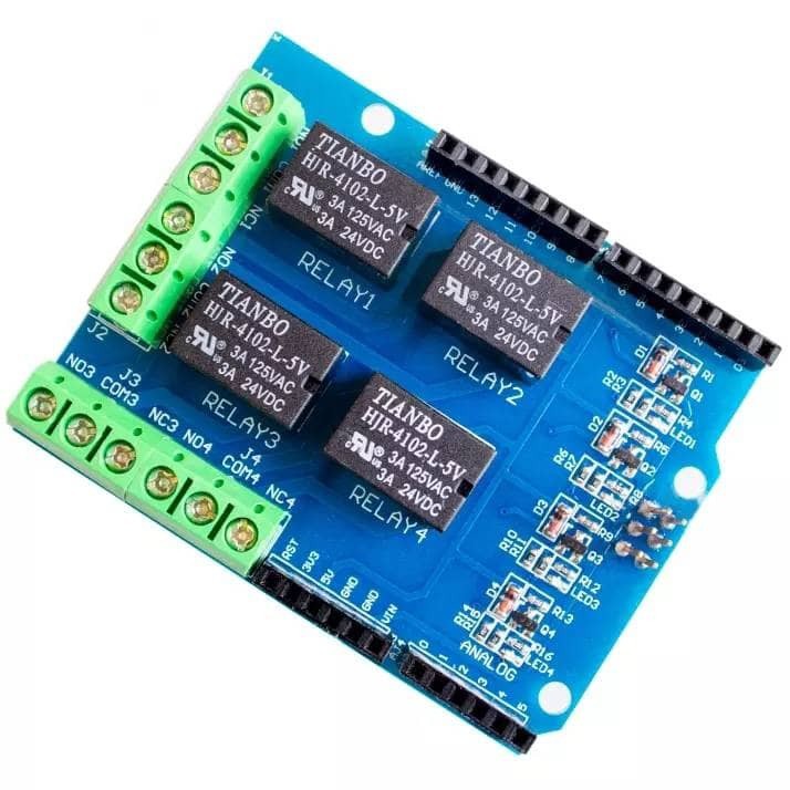 Jual Relay Shield Module 4 Channel 5V for Arduino Uno Mega Expansion ...
