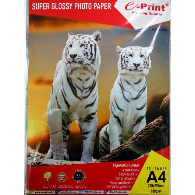 Jual Paper Photo Eprint Glossy 180 gram / Kertas foto eprint kilap A4 ...