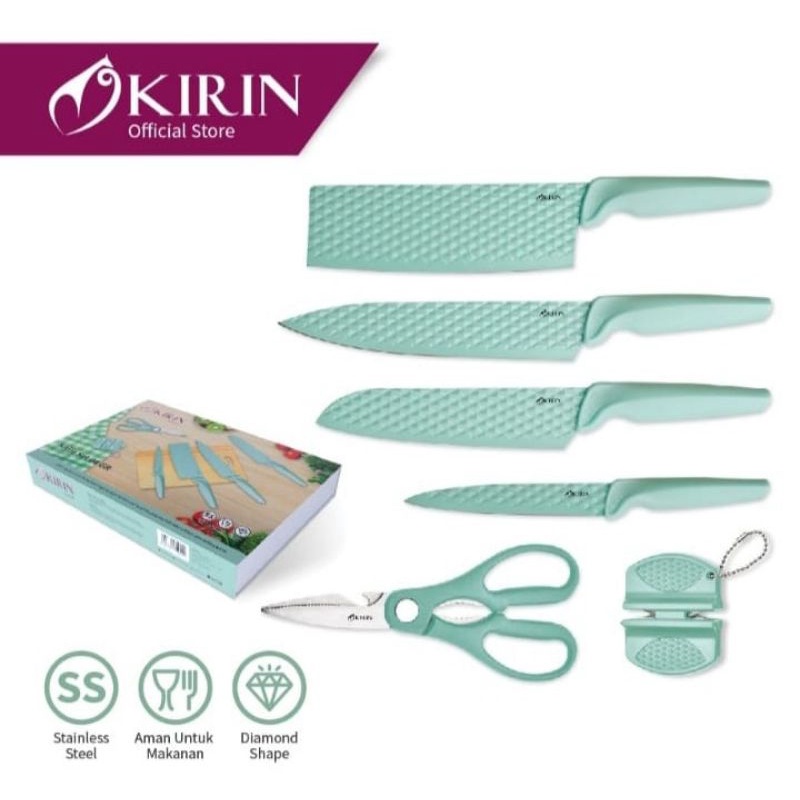 Jual Kirin Knife Set Stainless Steel 06 GR Set Pisau Dapur 6 Pcs ...