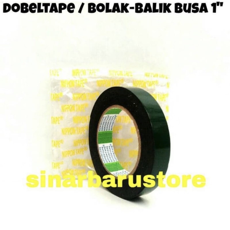 Jual Lakban Double Tape/Dobel Tip Busa Nippon 1" (Inchi) | Shopee Indonesia