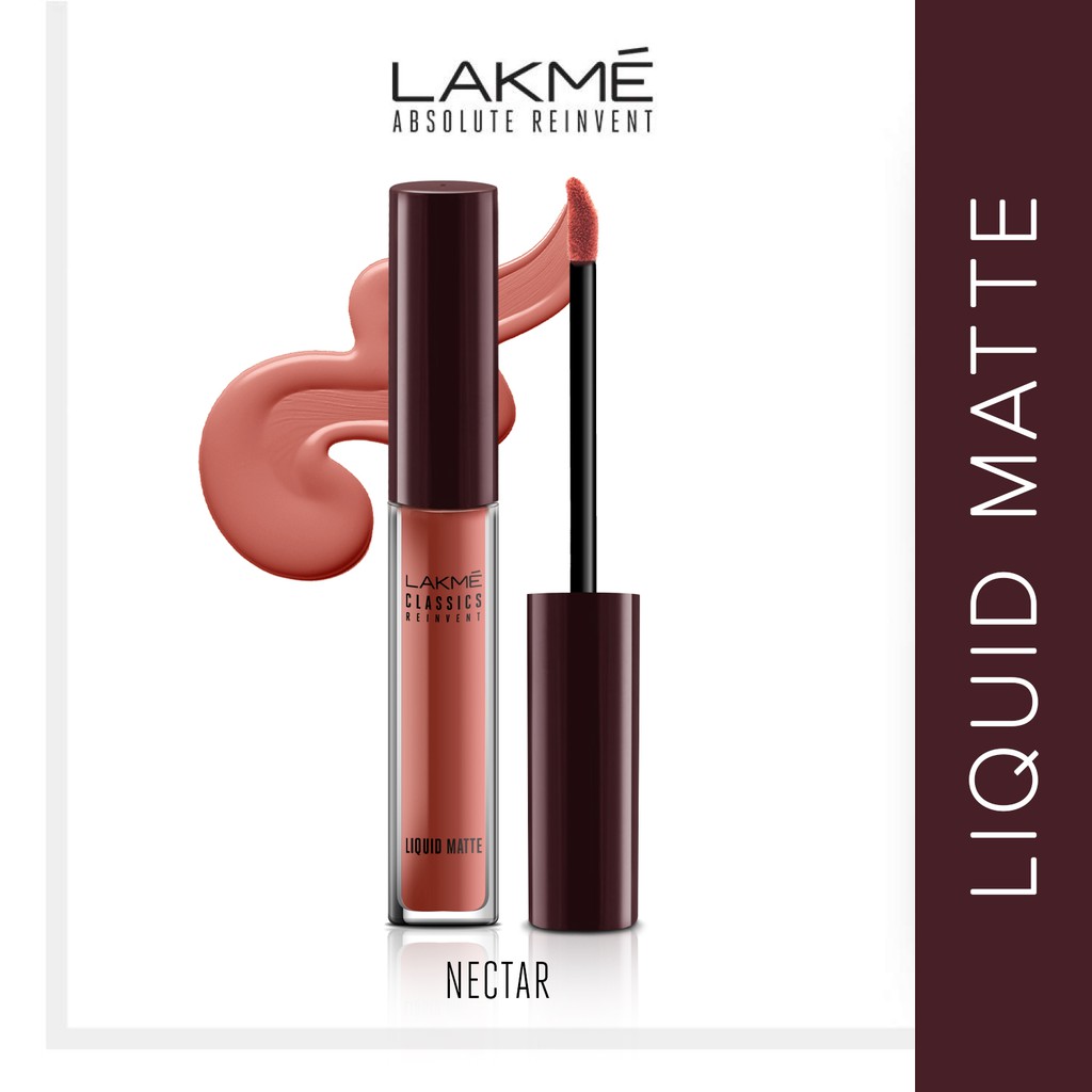 Jual Lakmé Make Up Lipstick Classic Reinvent Liquid Matte Nectar Matte Finish 2.9 gr | Shopee ...