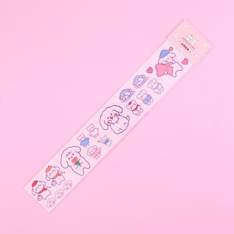 Jual Sticker Panjang Aesthetic Lucu Bear Bunny DIY Journaling Scrapbook ...