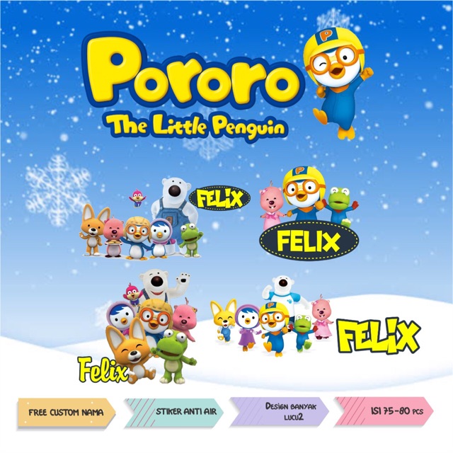 Jual STIKER NAMA PORORO / STICKER LABEL NAMA | Shopee Indonesia