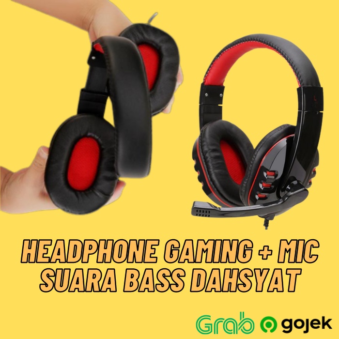 Jual Headphone Headset Gaming Dengan Mic Microphone Mikrofon Hedset ...