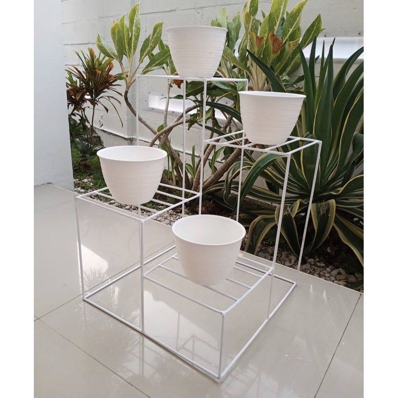 Jual rak pot besi 4 dudukan/ standing pot besi 40x45 / standing pot ...