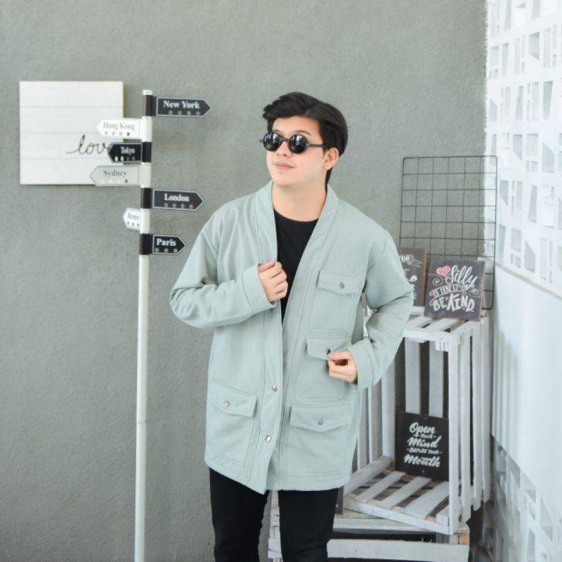 Jual HABIBI OUTHER KARDIGAN PRIA BAHAN FLEECE - OUTER COWOK GAYA KOREAN ...