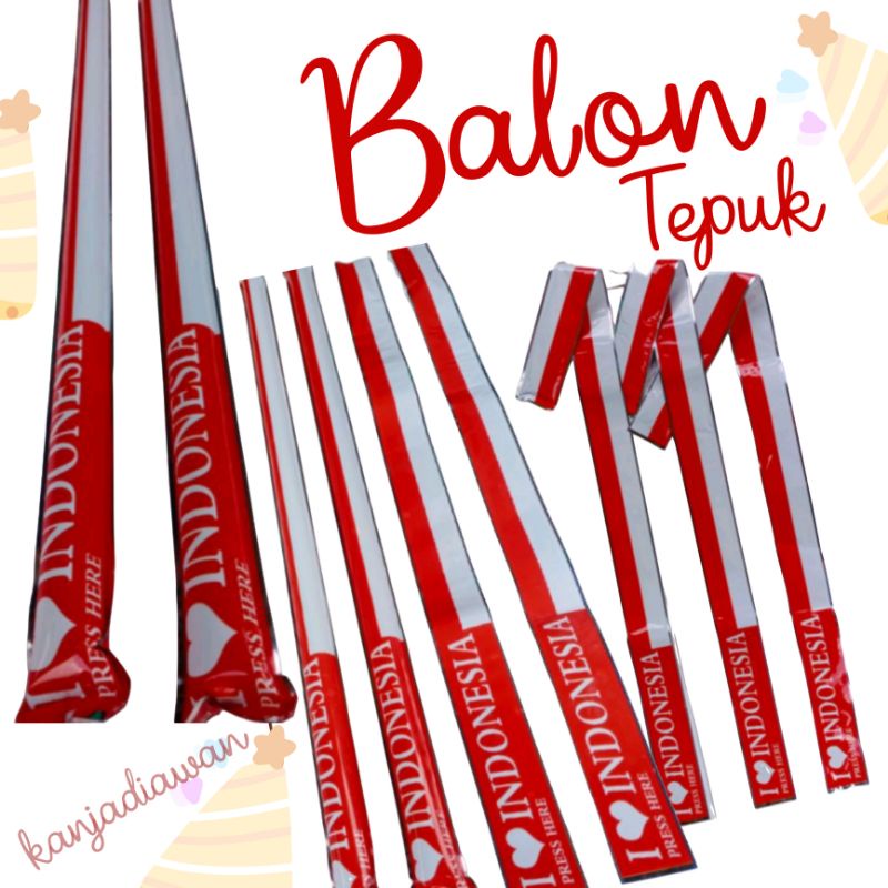 Jual Balon Tepuk Merah Putih Balon Stik Supporter Indonesia Balon Foil ...