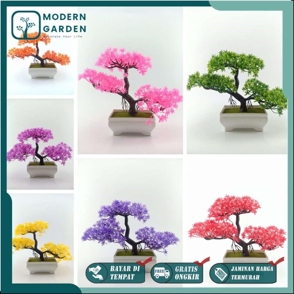 Jual Bunga Bonsai Dekorasi BP8813 Bahan Plastik Free Pot Busa Petak ...